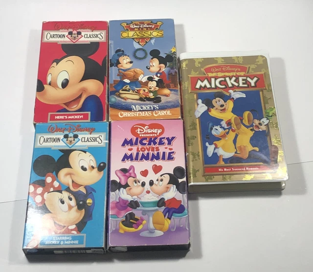 MICKEY MOUSE VHS Tape Lot 5 Here’s Minnie Christmas Loves Spirit Disney ...