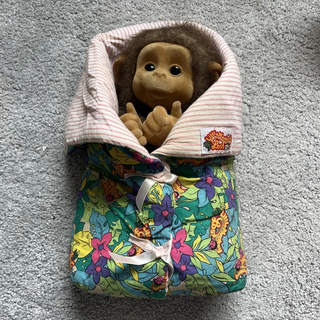 VINTAGE LITTLE MONKEY Lost Puppet in Jungle Blanket 11" Soft Toy 1990s ...