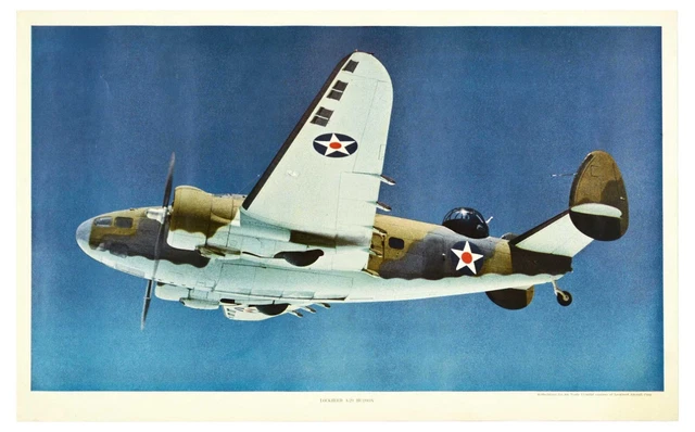 ORIGINAL POSTER LOCKHEED A29 Hudson Aircraft WWII Plane £40.00 ...