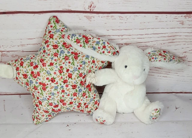 JELLYCAT BLOSSOM WHITE Bunny Rabbit Musical Star Pull Soft Plush Toy £ ...