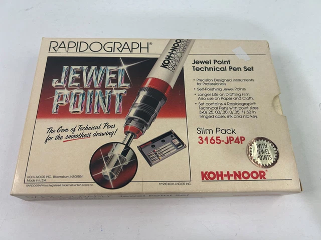 JUEGO DE 7 bolígrafos Rapidograph Artist de colección Koh-I-Nor 3165-JP4P Jewel Point EUR 38,93 ...