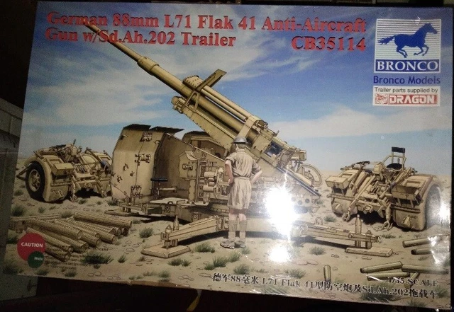 GERMAN 88MM L71 Flak 41 Anti Aircraft Gun Kit 1/35 scale Models BRONCO ...