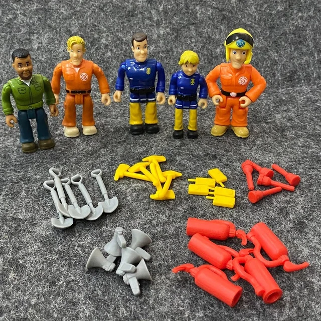 5PCS FIREMAN SAM Figures Penny Tom Charlie Malcolm Moveable Models Kids ...