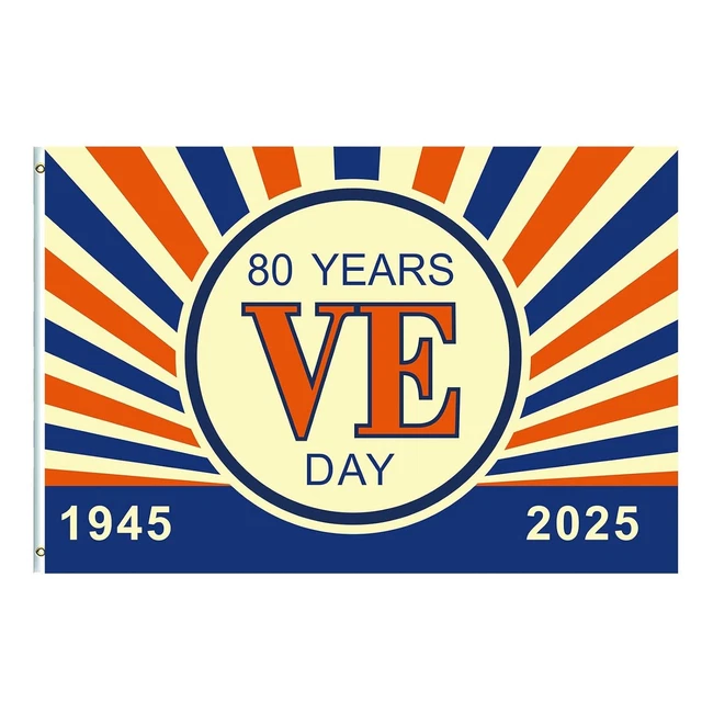 LARGE 5X3FT VE Day Flags for 2025 VE Day 80th Anniversary Decorations ...