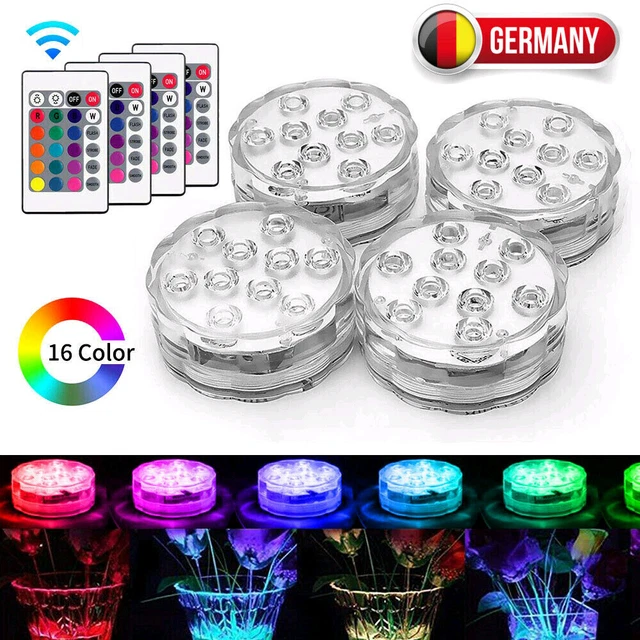 4ER RGB WIRELESS LED Unterbauleuchte Lampe, Schrankleuchte LED mit ...