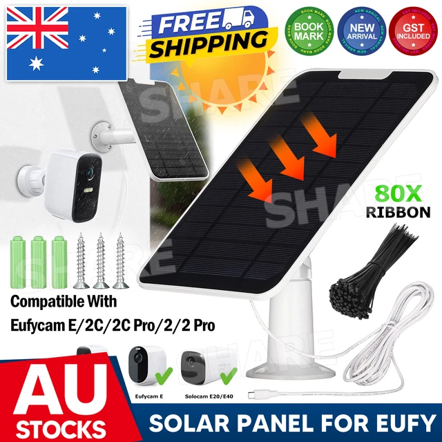 SOLAR PANELS FOR Eufy Eufycam Cam E/2C/E/2 Pro Wall Mount 300CM Power ...