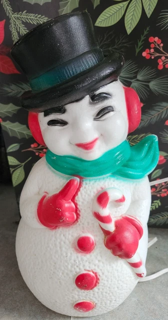 VINTAGE 1960'S GENERAL Foam Plastics Table Top 13.5" Frosty Snowman ...