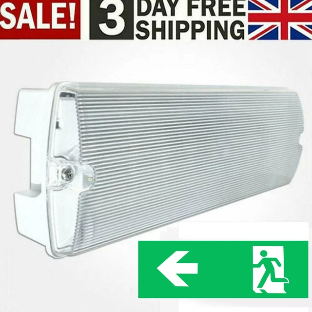 LED EMERGENCY LIGHT Bulkhead 3W Exit Sign Ip65 Maintained / Non ...