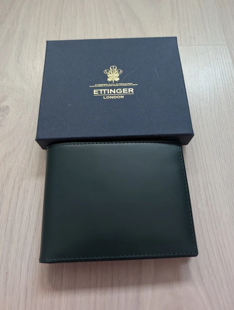 ETTINGER GREEN/TAN BRIDLE Hide Billfold Wallet 3 C/C and Purse *Brand ...
