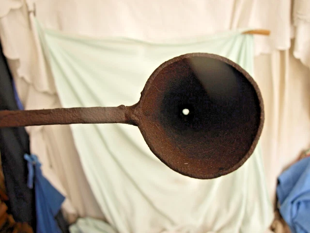 FLAMBOIR FLAMBADOU ANCIEN Fer Forge Cheminee Tourne-Broche Capucin EUR ...