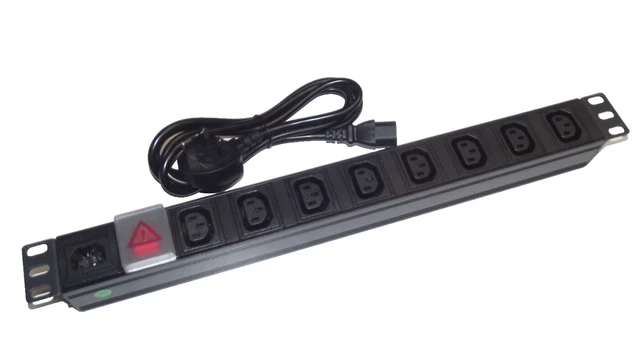 8 WAY IEC C13 PDU with *DETACHABLE UK-IEC C14 1.8M LEAD* 1U 19" Rackmount £21.00 - PicClick UK