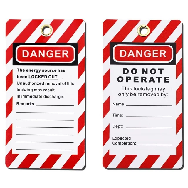 RED LOCKOUT TAGOUT Tags Tags for Lock Out Equipment Repair $11.72 ...