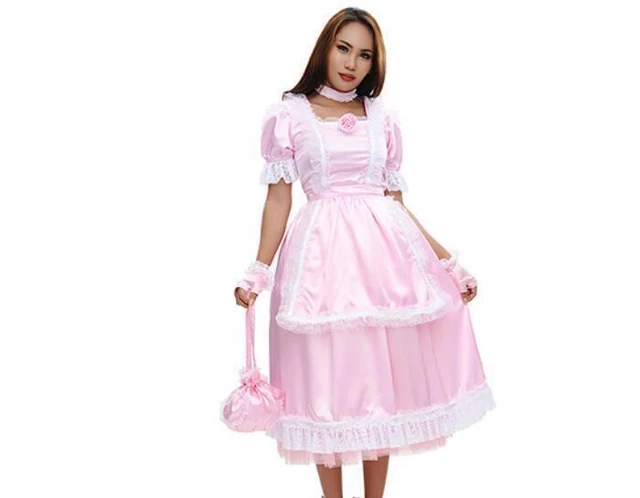 Sissy Maid Satin Lockable Dress Cosplay Costume Tailor Made Eur 32 21