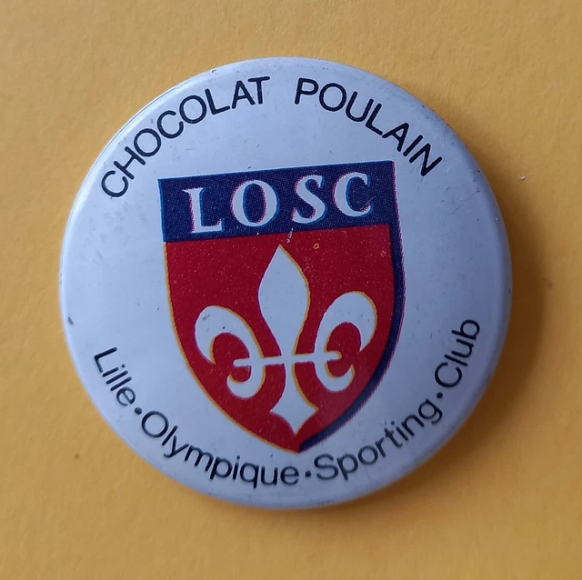 BADGE CHOCOLAT POULAIN tôle sérigraphiée Lille Olympique Sporting Club ...