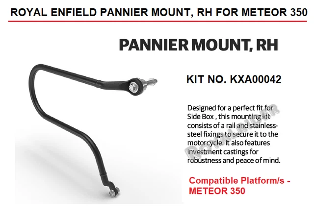 ROYAL ENFIELD METEOR 350 "SIDE BOX, RH & MOUNT KIT & WATERPROOF INNER ...