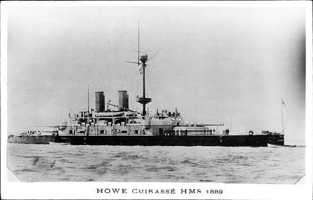 BRITISH ROYAL NAVY Battleship Cruiser HMS Howe SHIPPING NAVAL OLD PHOTO ...