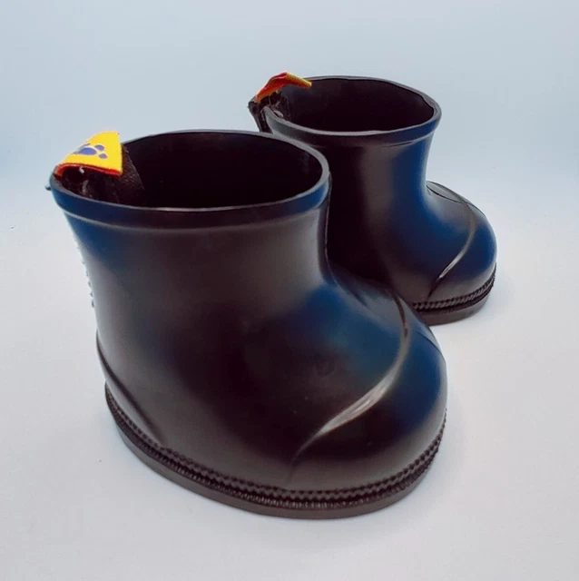 BUILD-A-BEAR WORKSHOP BOOTS Black Rubber Rain Snow Boots Teddy Bear ...