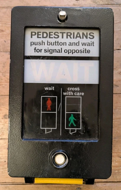 PEDESTRIAN CROSSING WAIT Signal - Traffic Light Road Garage Sign ...