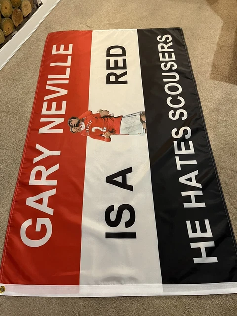 MANCHESTER UNITED FLAG (3x5ft) Gary Neville Man Utd Flag MUFC £12.99 ...