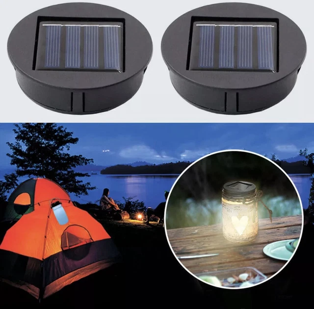 3 PACK SOLAR Lights Replacement Solar Panels Top 8CM/3.15" LED Lantern ...