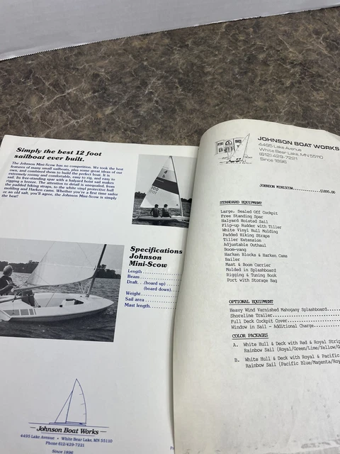 C1980S JOHNSON MINI-SCOW Rare Johnson Boat Works Advertisement ...
