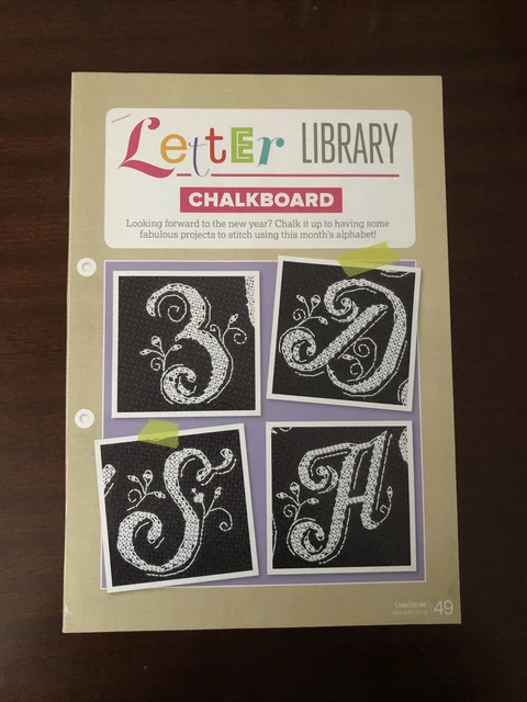 CHALKBOARD THEMED ALPHABET & Numbers Cross Stitch Charts **from a ...