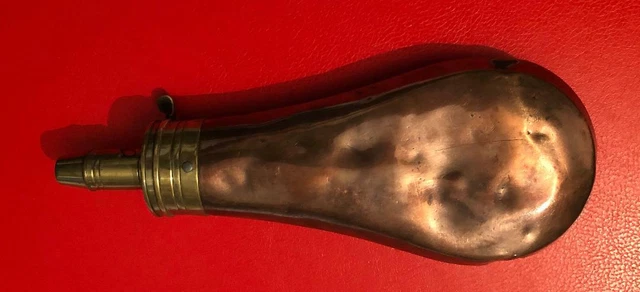 ANTIQUE BRASS Powder Flask, Stamped Sykes Patent Circa 19th century £39 ...