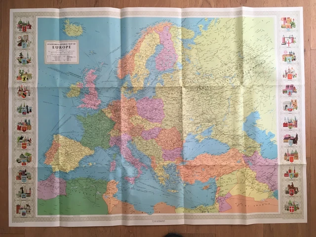 1968 STANFORD'S MAP of Europe - Carte Stanford de l'Europe EUR 9,99 ...