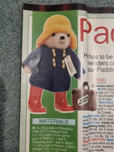Womans Weekly Paddington Bear Soft Toy Knitting Pattern Alan Dart 19
