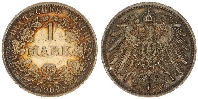 1902A IMPERIO 1 Marco Moneda de Curso J. 17 Fast St, Patina 75541 EUR ...