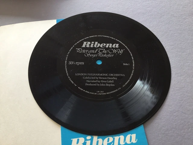 PETER AND THE Wolf - 7" flexi-disc/story book from RIBENA: Alvar Lidell ...