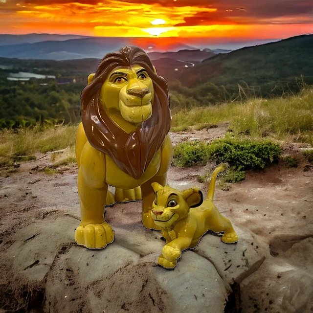 DISNEY THE LION King CUB SIMBA 2" Applause Figure 3” MUFASA PVC Cake ...