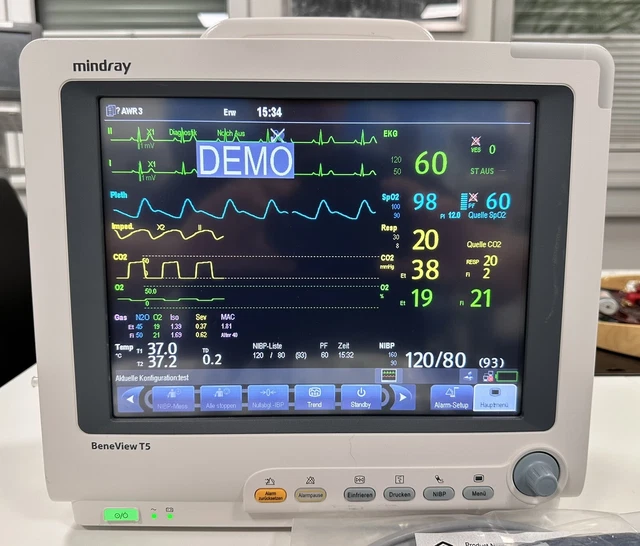 MINDRAY BENEVIEW T5 Monitor mit MPM und AG Modul / Anästhesiegasmessung ...