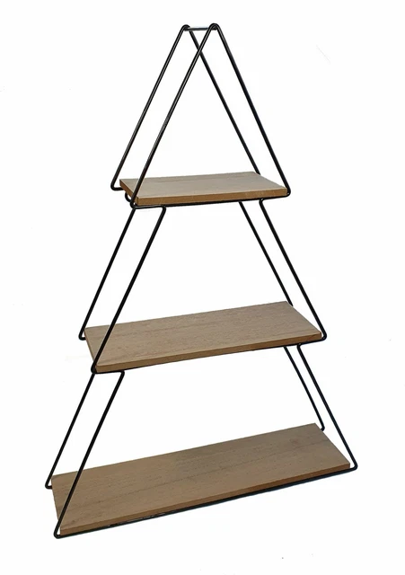 ETAGÈRE VERTICALE EN Forme de Sapin Métal Étagère Avec 3 Dépôt Et Planchers Bois EUR 14,02 ...