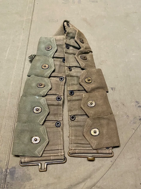 ORIGINAL WWII US Army M1 Garand Rifle 10 Pocket Ammo Belt-Od#7 £103.50 ...