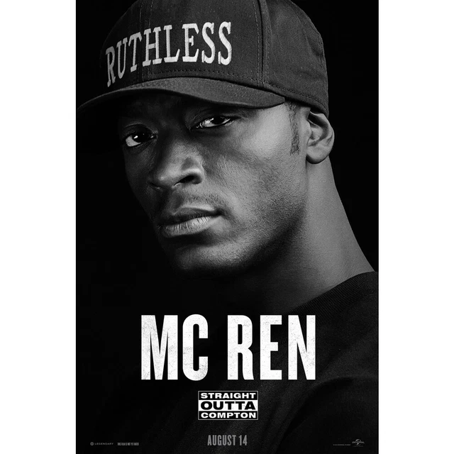 TOILE TABLEAUX FILM straight outta Compton rappeur rap mc ren 50x75 cm ...