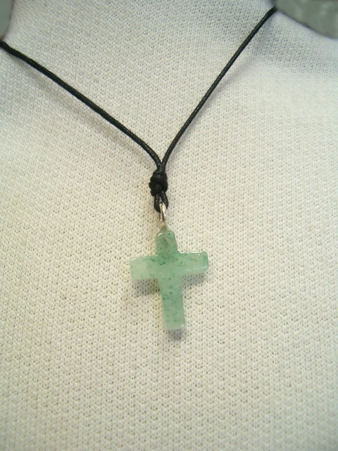 CROIX EN PIERRE Dure Et Argent 925 - Pendentif Avec Ras-Du-Cou ...