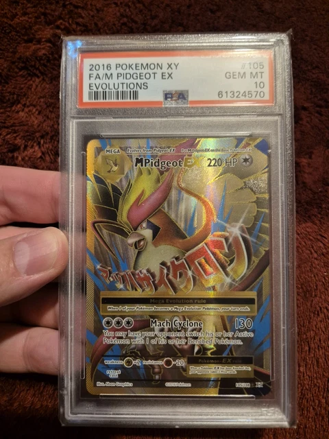 POKÉMON TCG MEGA Pidgeot EX Full Art XY Evolutions Card 105/108 PSA 10 ...