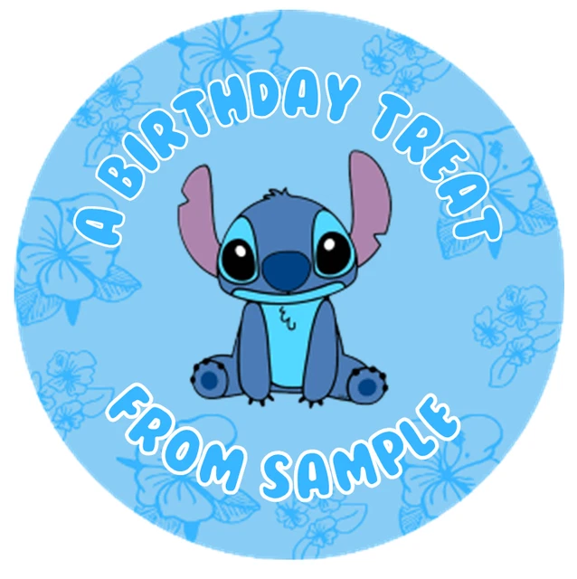 PERSONALISED BIRTHDAY STICKERS sweet cone labels x35 Stitch £3.29 ...