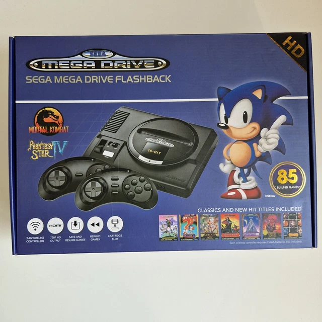 SEGA MEGA DRIVE HD Flashback Game Console 85 Games - Black (Boxed ...