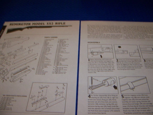 REMINGTON MODEL 552 Rifle (22 Series)..Legend/Exploded View/Disassembly ...
