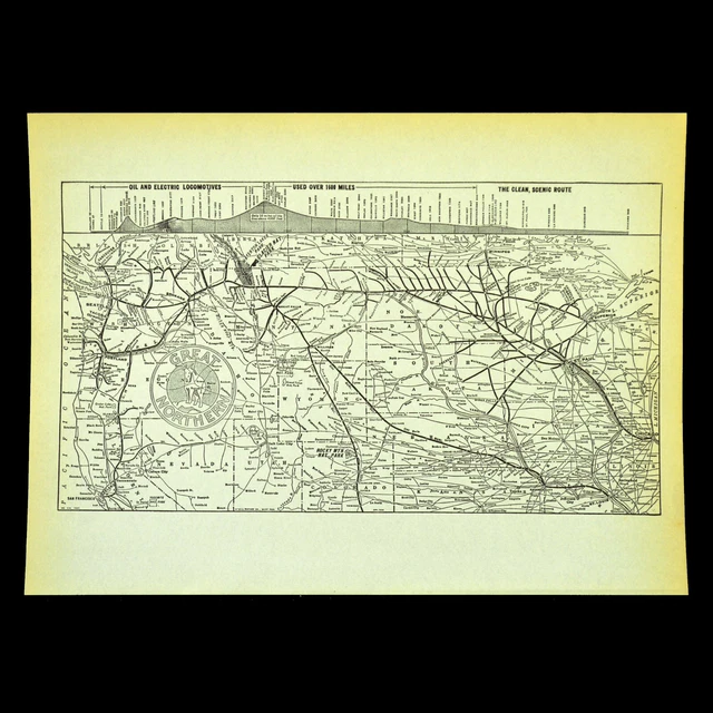 VINTAGE GREAT NORTHERN Railway Map GN Railroad System Map Antique Wall ...