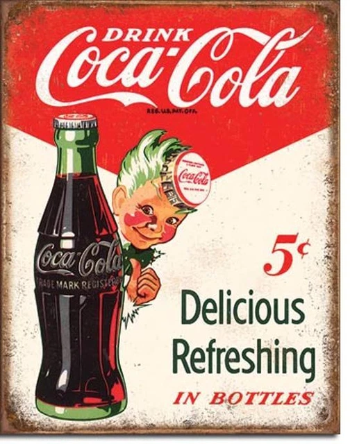 COCA COLA VINTAGE Style Sprite Boy USA Metall Werbung Plakat - 5 Cent Refreshing EUR 18,95 ...