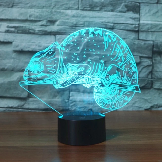 3D LED VISION Light Table Lamp, USB Touch, Colour-Changing, Home ...