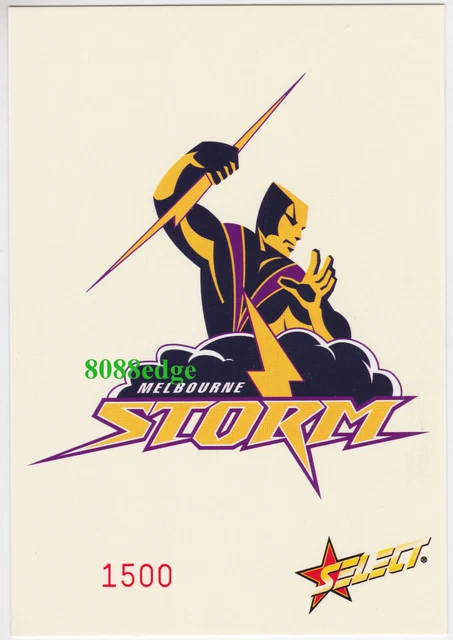 2005 SELECT NRL Club Logo Jumbo: Melbourne Storm #1500/1500 Last Card ...