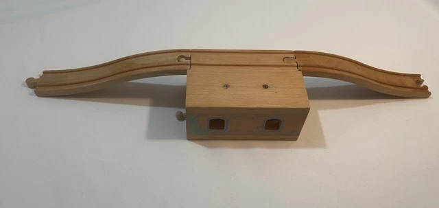 WOODEN TRAIN TRACK Bridge & Tunnel with Ascending Ramps Fit Brio ...