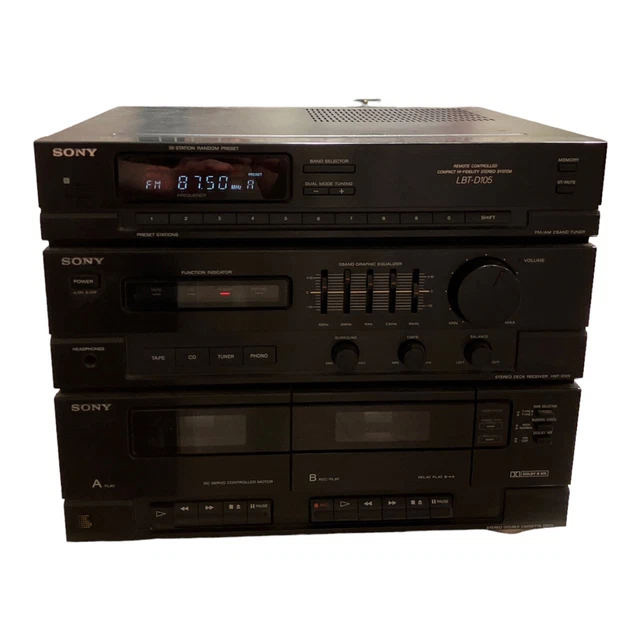 VINTAGE SONY LBT-D105 Hi Fi Stereo Double Deck Receiver System Dual ...