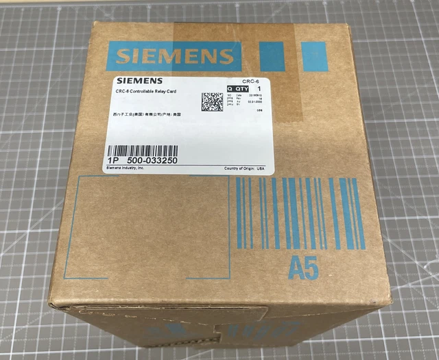 SIEMENS CRC-6 FIRE Alarm Control Relay Card 500-033250 New In Original ...