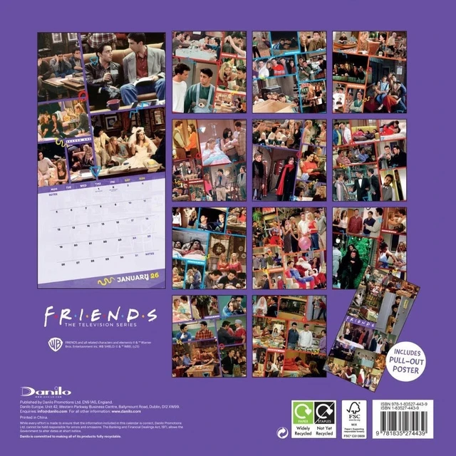FRIENDS 2026 CALENDAR Month to View Square Calendar Official Product £8 ...