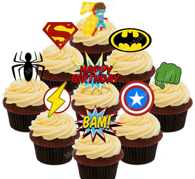 7.GEBURTSTAG SUPER-HELD-HERO ESSBAR Muffin Tortenaufleger Tortenbild ...